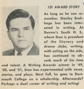 Happy Birthday to Filmmaker Stan Brakhage – Scholastic Awards winner ...